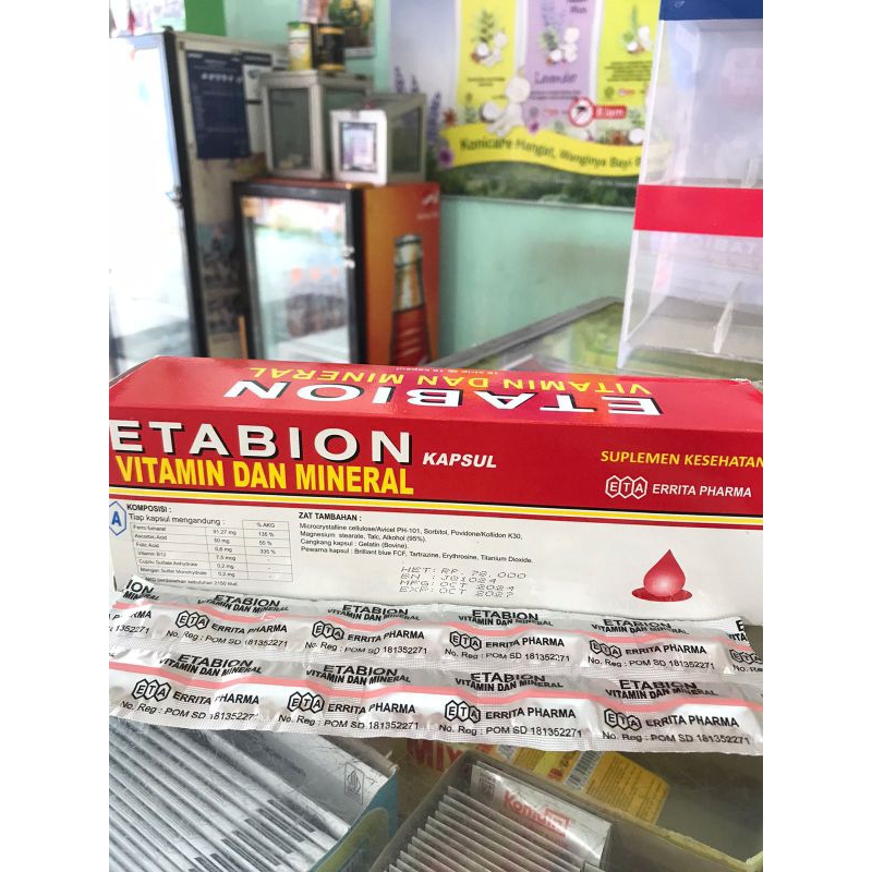 Jual ETABION VITAMIN & MINERAL 1 BOX ( 100 KAPSUL ) | Shopee Indonesia