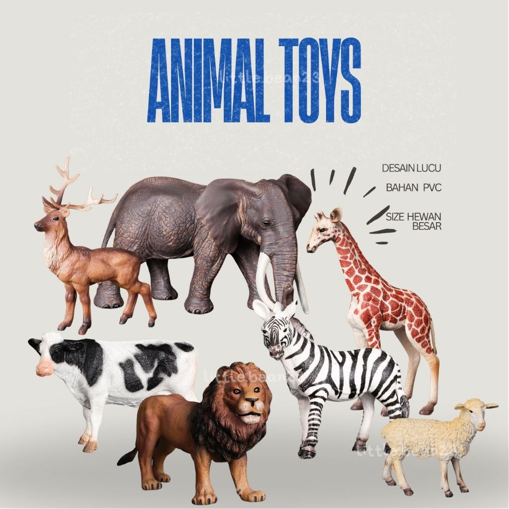 Jual [LB] Animal Figure Mainan Hewan Model Binatang Toys Gajah Harimau ...