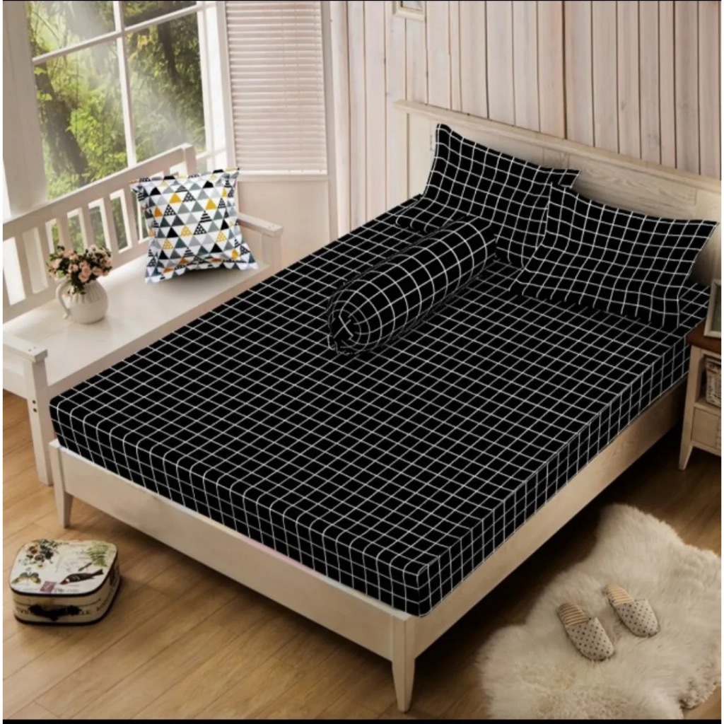 Jual Sprei SAJA Ukuran 100x200, 200x200 Motif KOTAK ABSTRAK EMBOSS ...