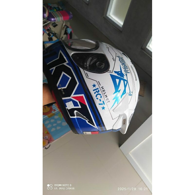 Jual HELM KYT RC7 FULLFACE BIRU PUTIH ORIGINAL SECOND 97 % | Shopee ...