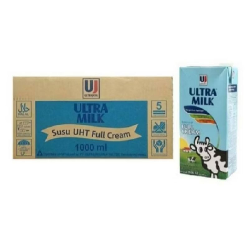 Jual UHT Full Cream Ultramilk 1 Liter per dus kemasan karton isi 12 pcs ...