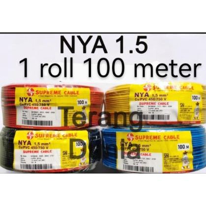 Jual Kabel Tunggal 1.5mm Supreme 100meter Kabel NYA Supreme 1.5mm 100meter Kabel Supreme NYA 1 ...