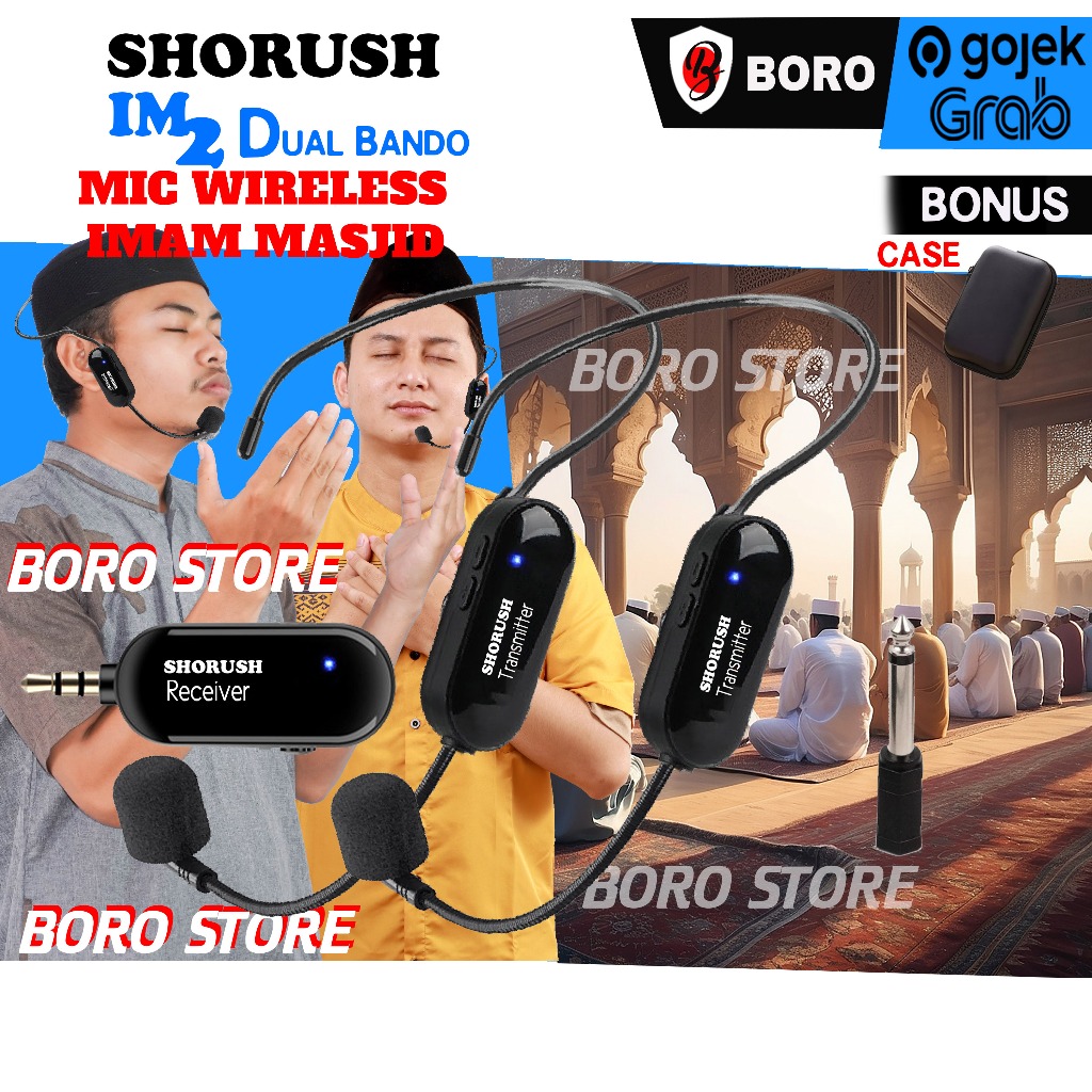 Jual Shorush IM 2 Mikrofon Mic Clip On Wireless Presentasi Tur Imam Masjid Musholla Microphone ...