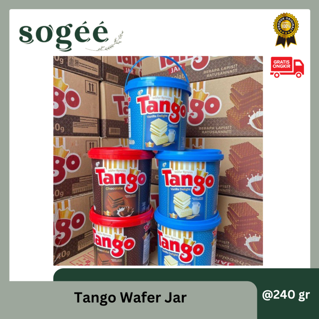 Jual Sogee.Snack ☘️ Wafer Tango 240 gr Rasa Chocolate Dan Vanila ...