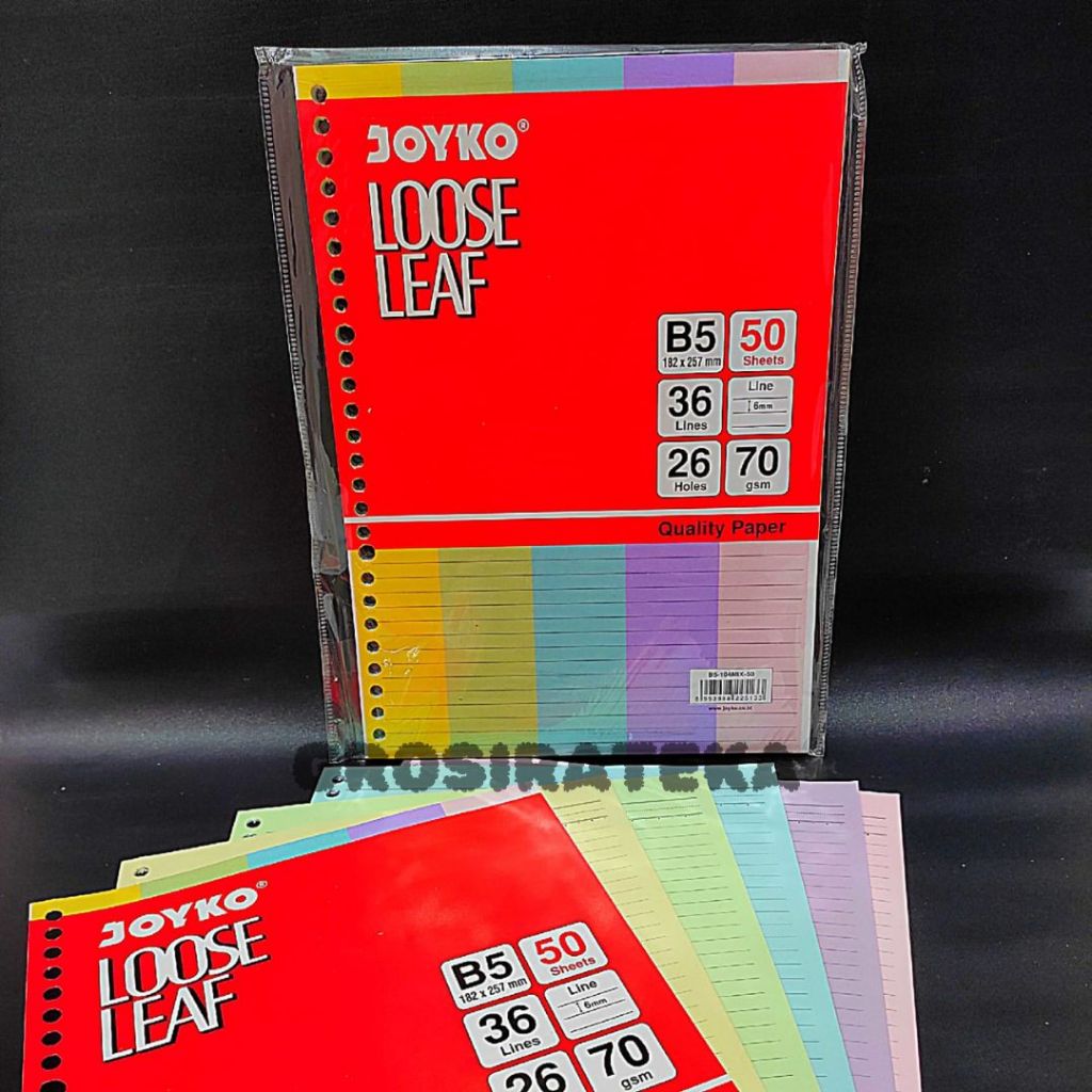 Jual KERTAS REFILL, ISI BINDER, LOOSE LEAF 50 B5 MIX COLOR JOYKO | Shopee Indonesia