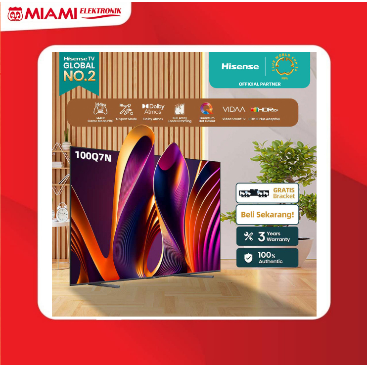 Jual HISENSE-100Q7N-MiniLED PRO-100 inch 4K TV-Full Array Local Dimming ...