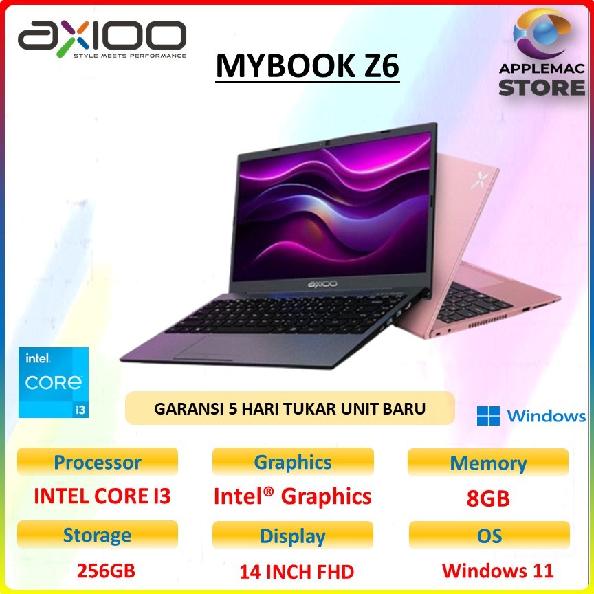 Jual AXIOO MYBOOK Z6 I3 1215 8GB 256GB W11 14.0FHD IPS LAN BLK | Shopee Indonesia