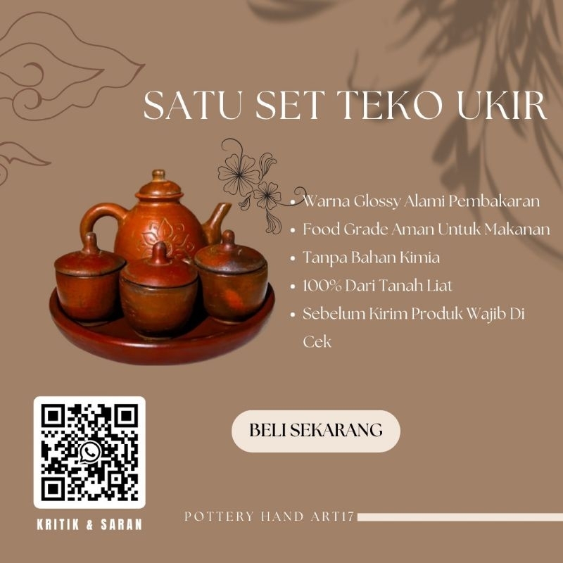 Jual Gerabah Poci 1 Set Teko Tanah Liat | Shopee Indonesia
