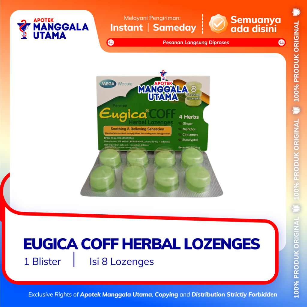 Jual EUGICA COFF HERBAL LOZENGES PER STRIP ISI 8 LOZENGES | Shopee ...
