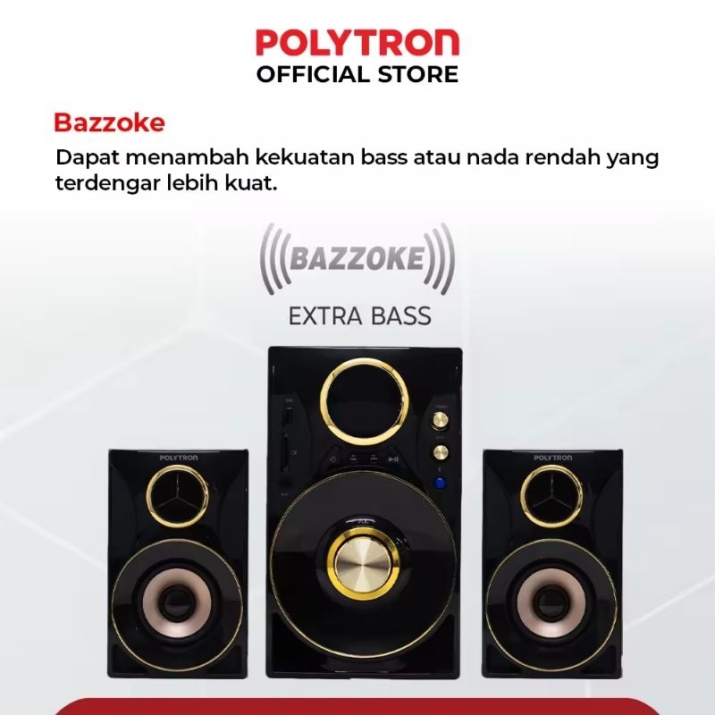 Jual Speaker PMA 9310 Black Gold POLYTRON Bluetooth | Shopee Indonesia