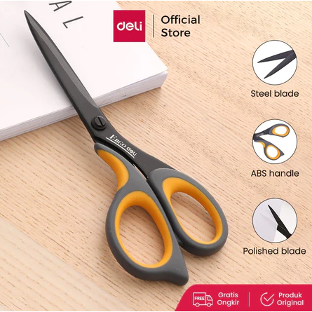 Jual Deli Teflon Scissors / Gunting Teflon 210mm Anti Lengket Desain Ergonomis E77757 | Shopee ...