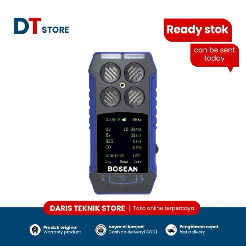 Jual Gas Detector BH4S 4 in 1 O2 CO H2S LEL BOSEAN Monitor BH-4S Hidrogen | Shopee Indonesia