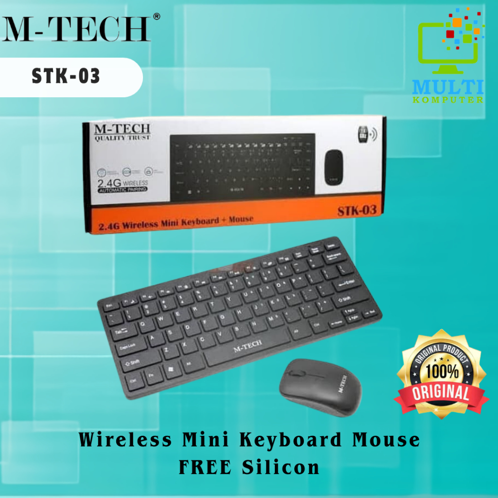 Jual Keyboard Wireless Mini Slim M TECH STK 03/Keyboard Wireless Combo ...
