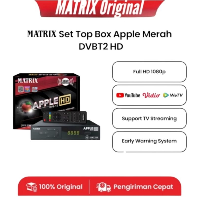 Jual MATRIX Set Top Box Apple Merah DVBT2 HD | Shopee Indonesia