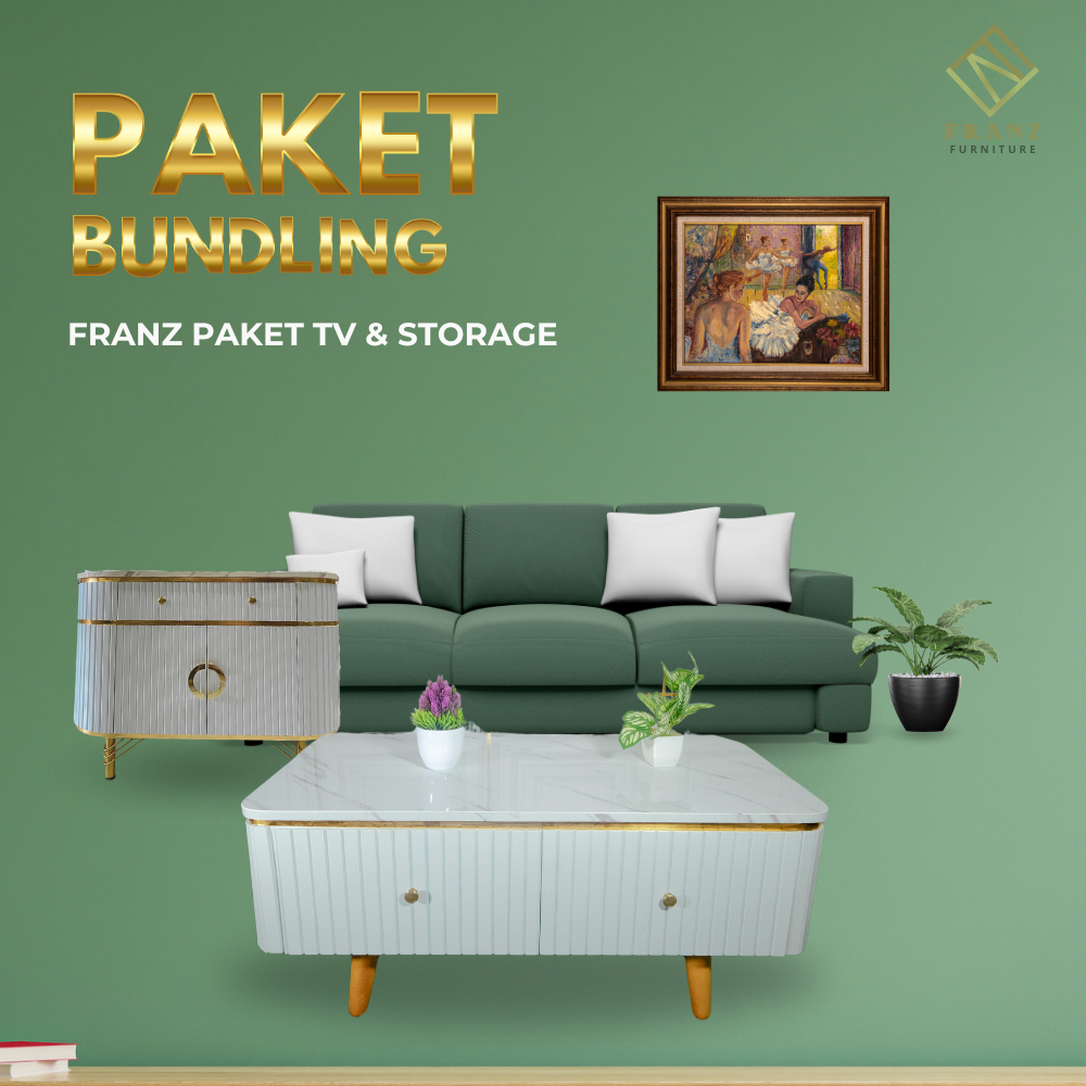 Jual FRANZ Paket Bundling Meja TV Minimalis Modern 100cm - Buffet ...