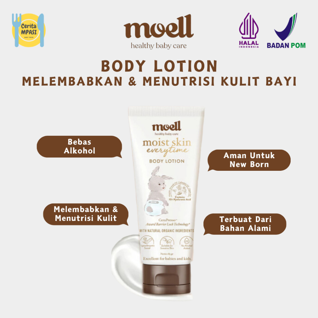 Jual Moell Body Lotion Bayi 185gr | Skincare Bayi & Anak | Pelembab ...