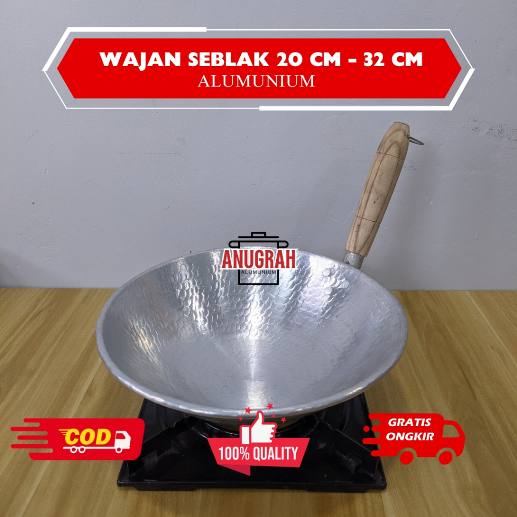 Jual Wajan nasgor / Wajan seblak Alumunium Boyolali 20cm-32cm | Shopee ...