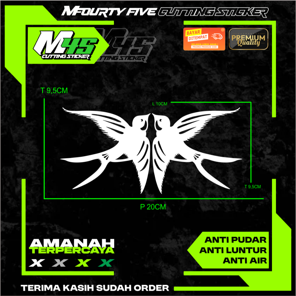 Jual Sticker BURUNG WALET KANAN KIRI | Shopee Indonesia