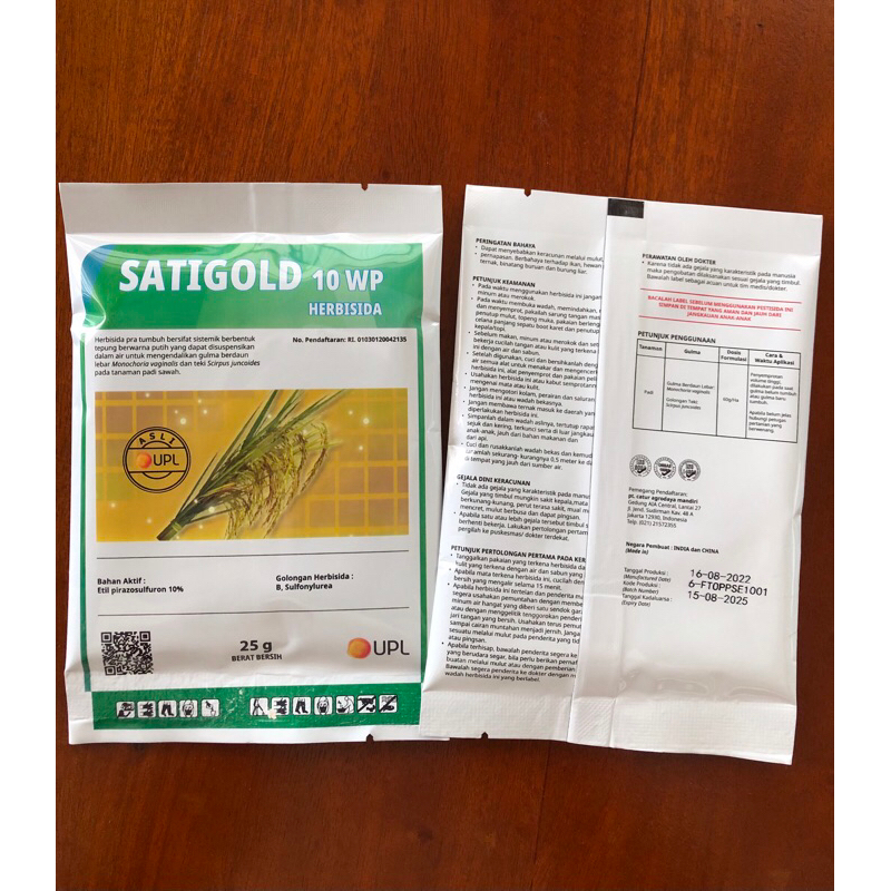 Jual SATI-GOLD 10 WP 25 gram | PIRAZOSULFURON ETIL | HERBISIDA SELEKTIF ...