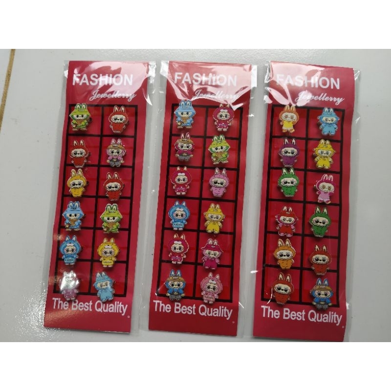 Jual 12 pcs bros labubu akrilik bros anak karakter pin hijab anak ...