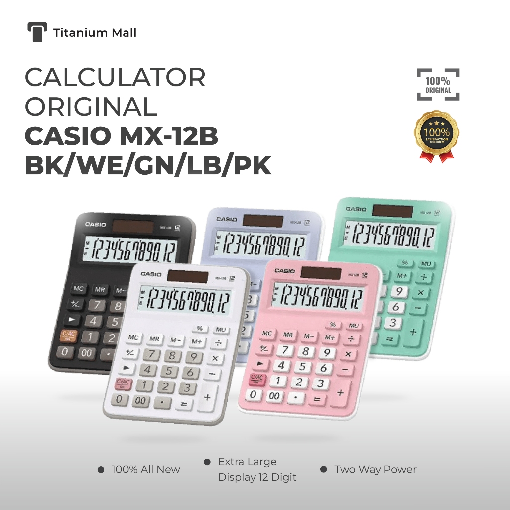 Jual Calculator Kalkulator CASIO MX-12B ORIGINAL 100% PRAKTIS BARU ...