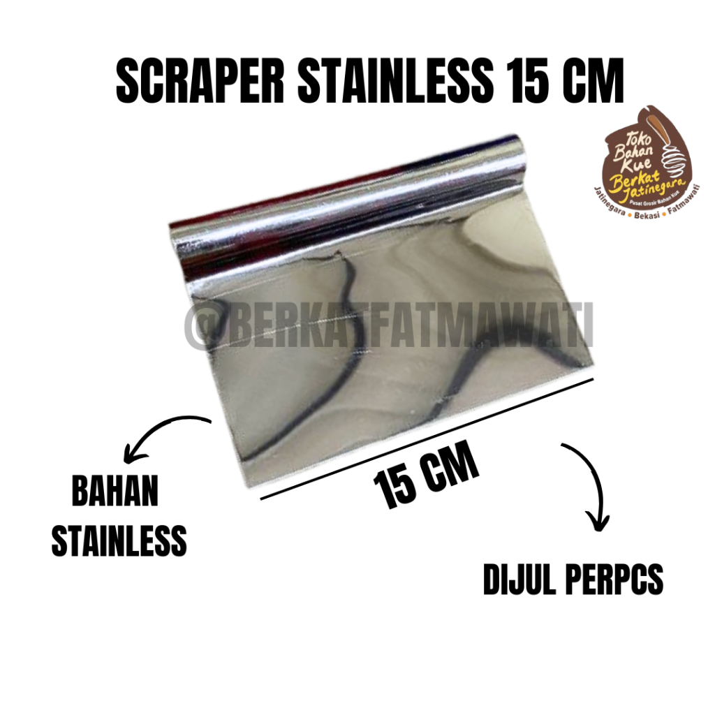 Jual SCRAPER STAINLESS 15 CM / ALAT MERATAKAN KRIM KUE / SCRAPER ...