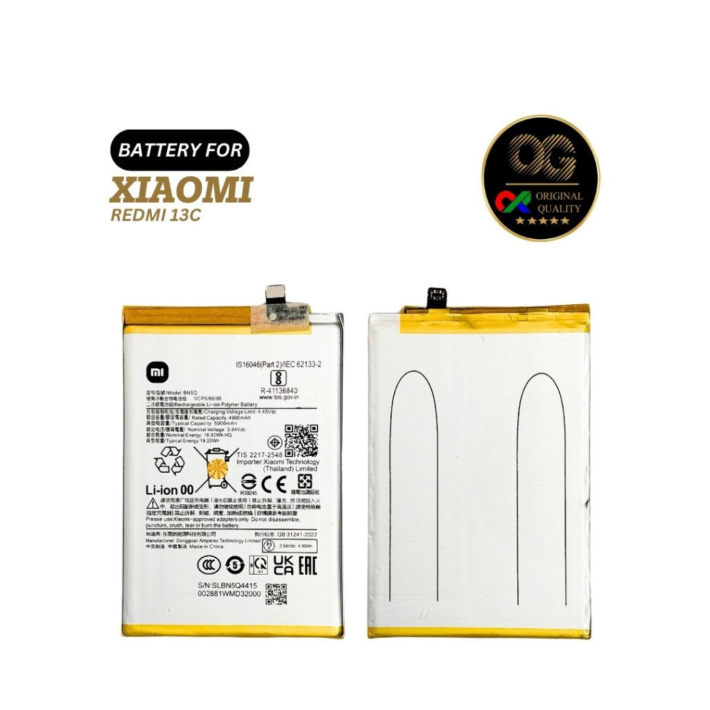 Jual BATERAI / BATTERY / BATRE XIAOMI REDMI 13C / BN-5Q ORI | Shopee Indonesia