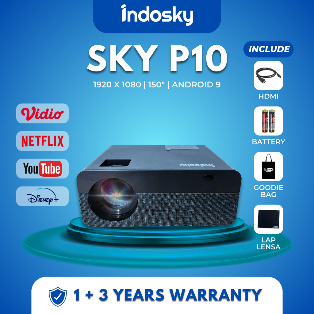 Jual Indosky Projector - Indosky P10 Pro Android Projector 350 ANSI ...