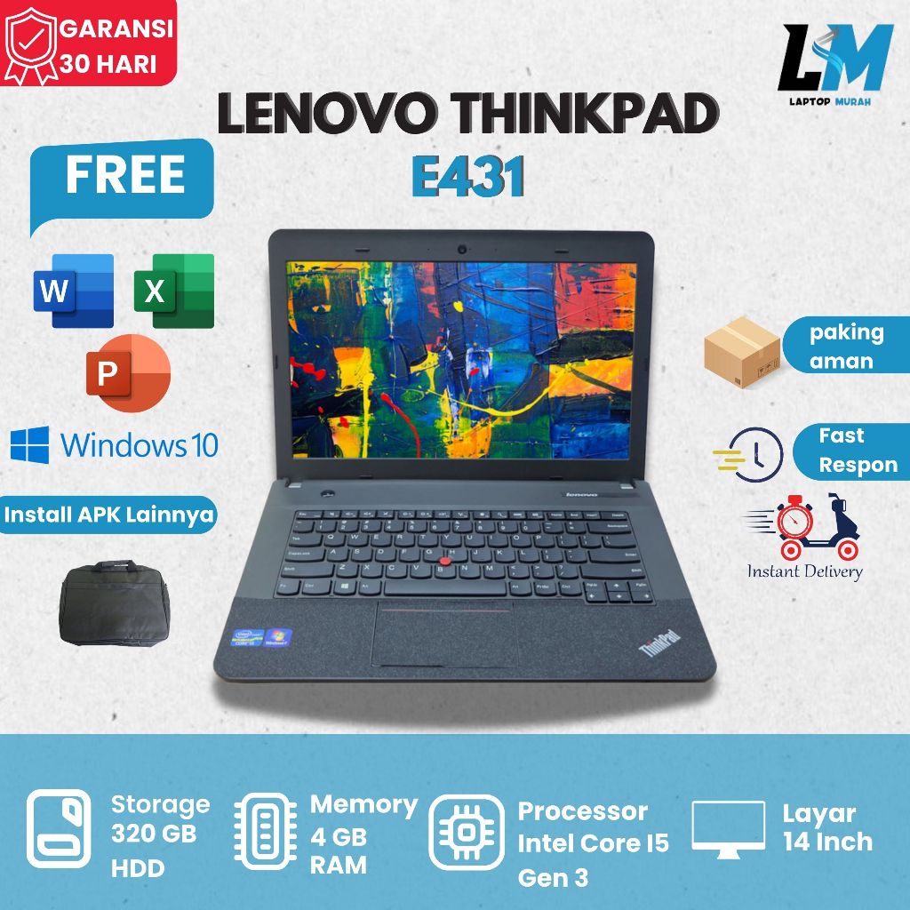 Jual Lenovo Thinkpad E431 Core I5 gen 3 Ram 4gb Hdd 320gb Murah Siap Pakai | Shopee Indonesia