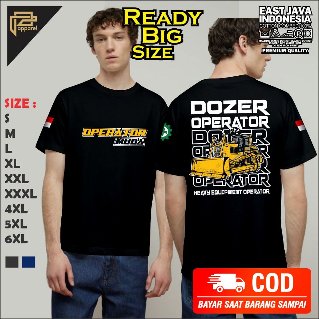 Jual baju kaos OPERATOR MUDA DOZER alat berat bahan adem big size jumbo | Shopee Indonesia