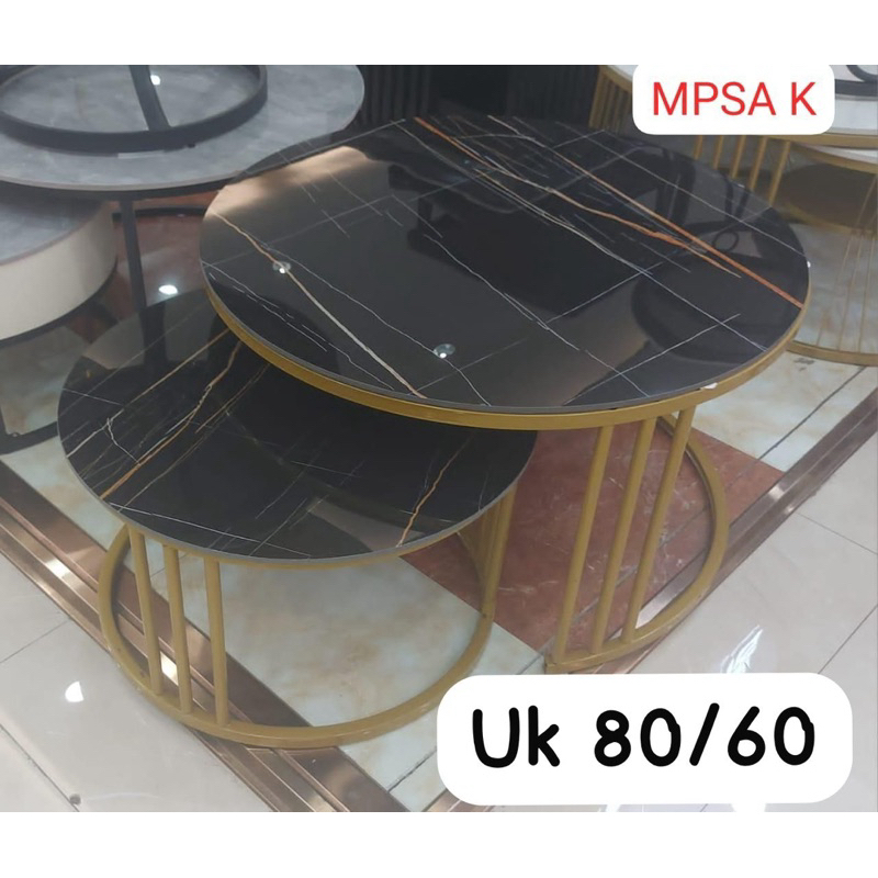 Jual meja tamu batu granit 2 tingkat uk jumbo 80 dan 60 cm | Shopee ...