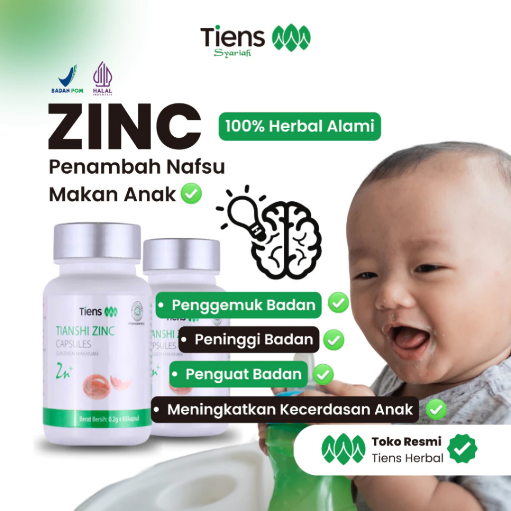 Jual Zinc Tiens Anak Penggemuk Badan Herbal 100% Original Tianshi ...