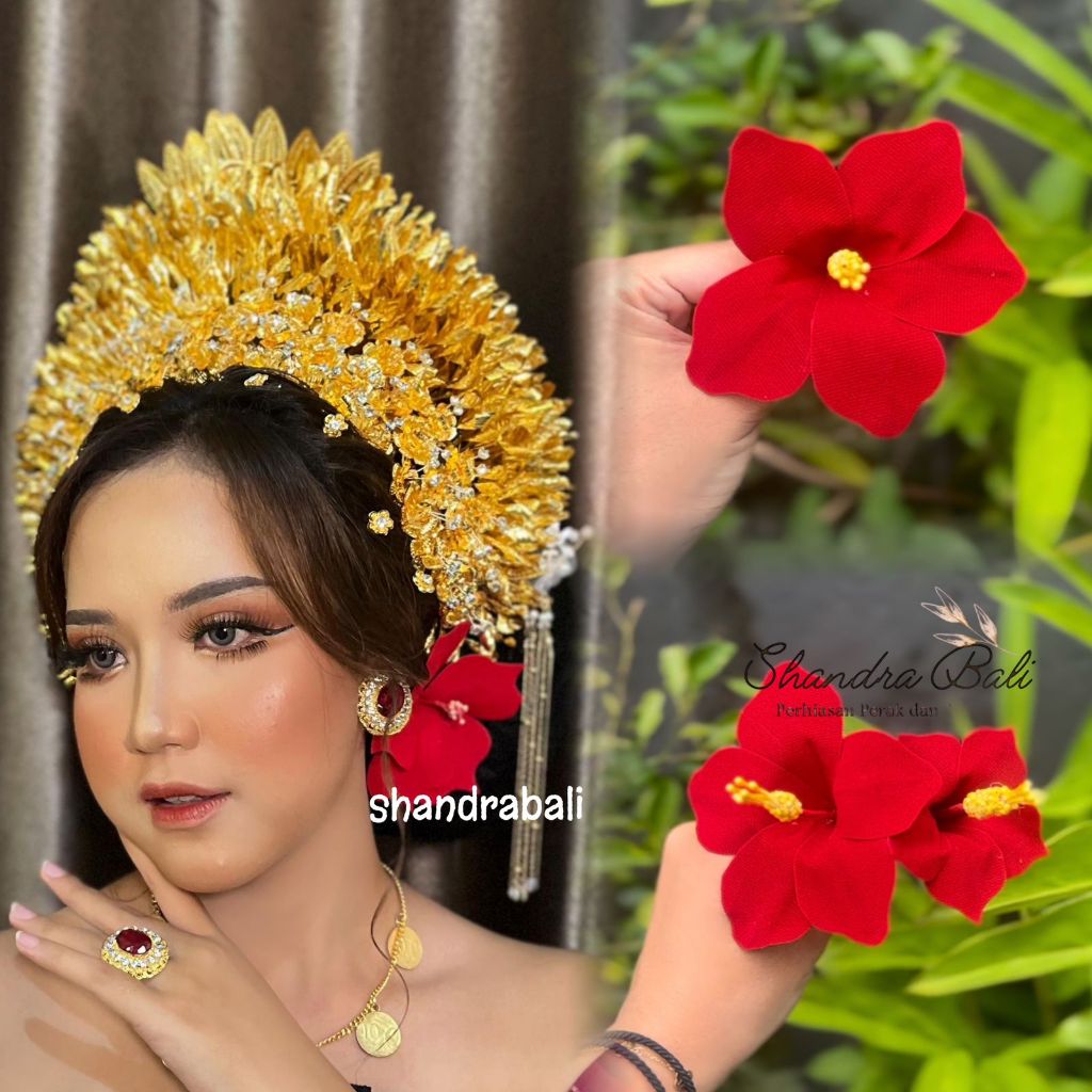 Jual Bunga Tusuk Pucuk Bludru Merah Lily Anggrek Mahkota Aksesoris ...
