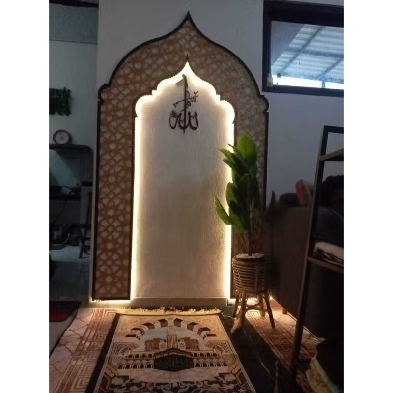Jual DEKORASI KUBAH LED MASJID EMAS GOLD LAMPU KAYU WOOD WOODEN IDUL ...