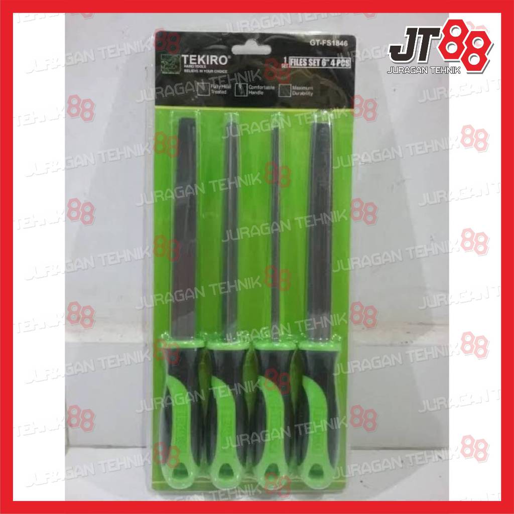 Jual TEKIRO Kikir Set 4 Pcs Gagang Karet /Files Set 4Pcs GG Rubber ...
