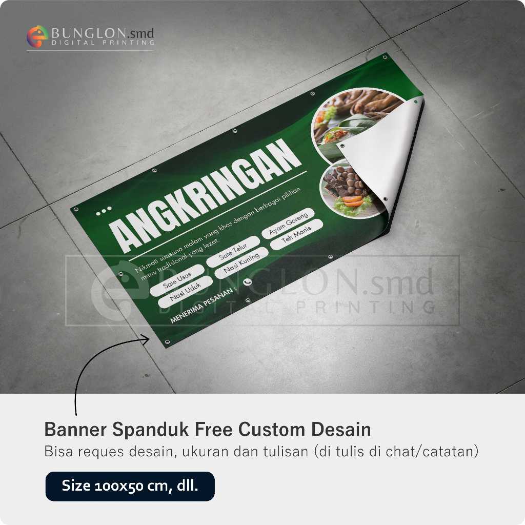 Jual PRINT CETAK SPANDUK BANNER WARUNG ANGKRINGAN HIJAU CUSTOM DESAIN ...