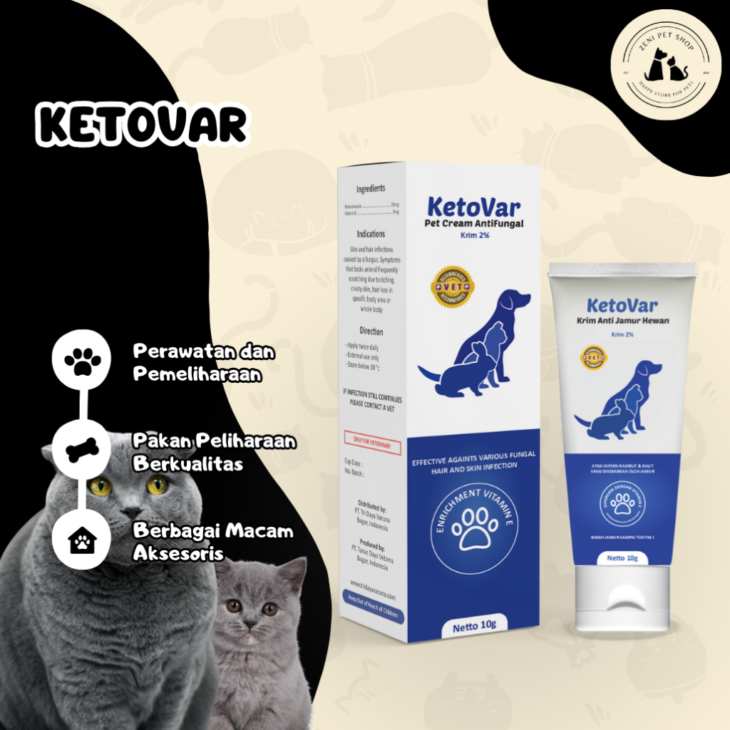 Jual Ketovar Obat Krim Jamur Untuk Kucing Anjing - Obat Jamur Kucing ...