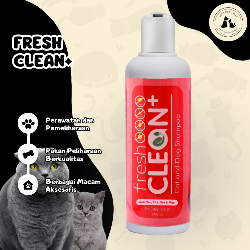 Jual Fresh Clean 230 ml Shampo Anti Parasit Kutu Tungau Pinjal Sampo ...