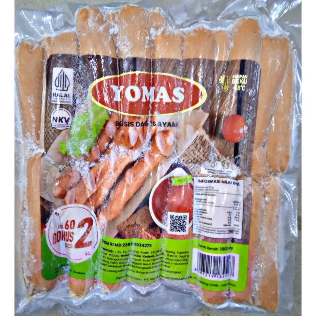 Jual Yomas Sosis Ayam isi 60+2 pcs/1 KG | Shopee Indonesia