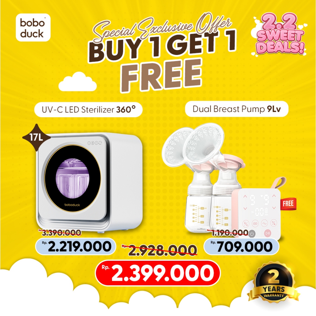 Jual [BUNDLING] BOBODUCK UV-C LED Sterilizer 360 + Dual Breast Pump 9 Level | Shopee Indonesia