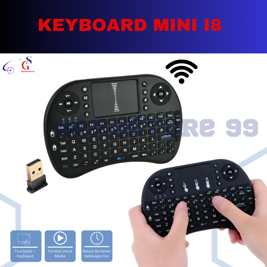 Jual Keyboard Mini I8 / Mini Keyboard Wireless i8 2.4G / Mini Keyboard ...