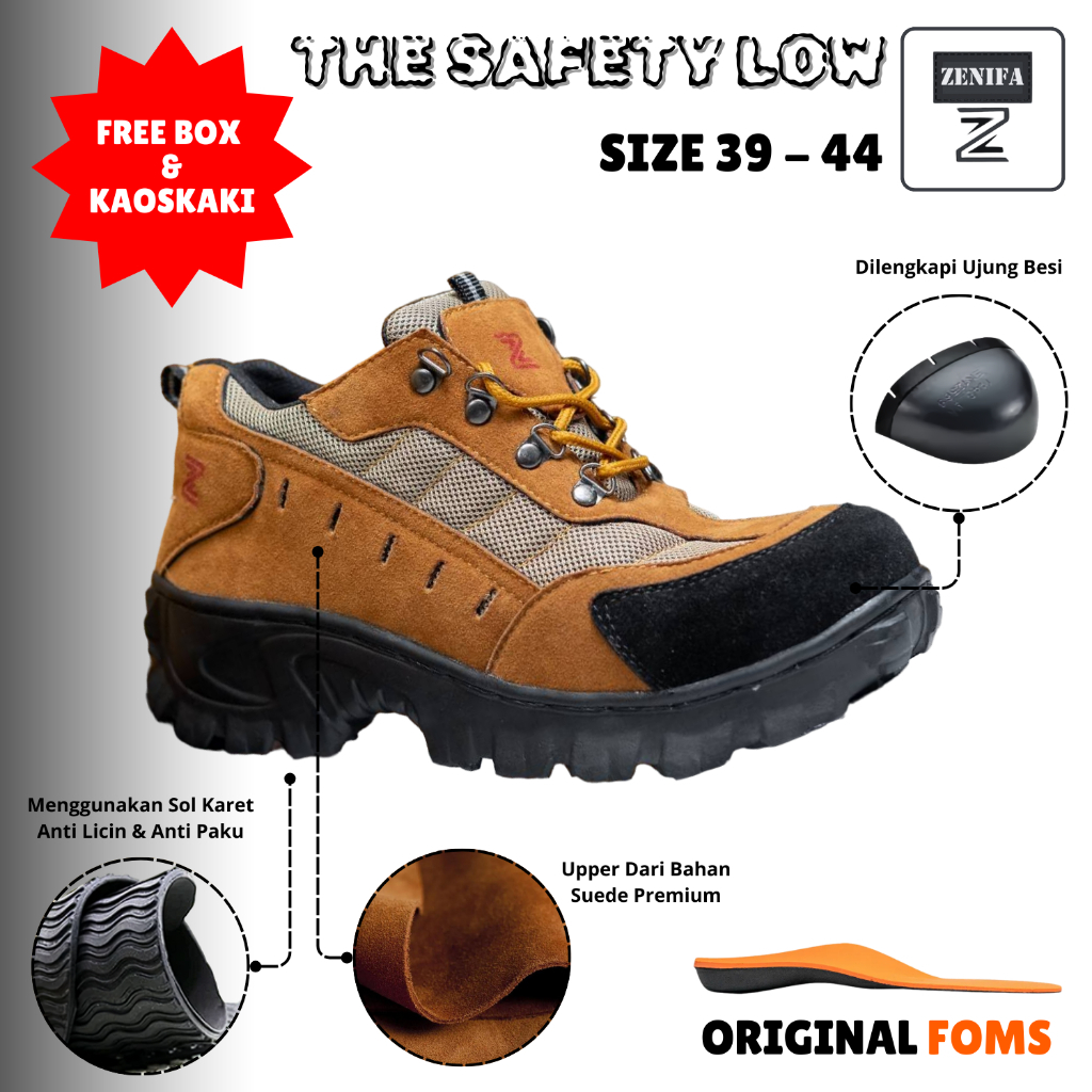 Jual Sepatu Safety Boots Pria Zenifa Original Ukuran 38 sampai 44 Septy ...