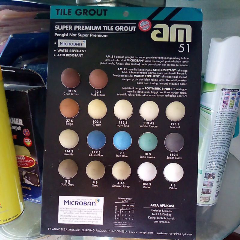 Jual am 51 - super premium tile grout - 1 kg | Shopee Indonesia