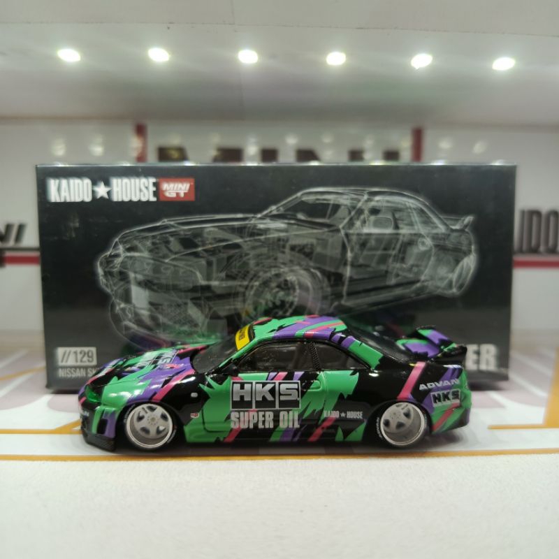 Jual MINI GT KAIDO HOUSE NISSAN SKYLINE GTR R33 HKS V1 | Shopee Indonesia
