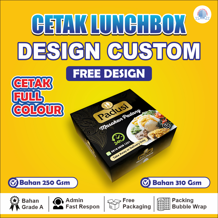 Jual CETAK PACKAGING NASI BOX / LUNCHBOX (FREE DESIGN & FULL COLOR ...