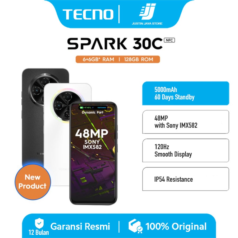 Jual TECNO SPARK 30C [8/256GB] [6/128GB] Garansi Resmi Tecno 13 Bulan ...