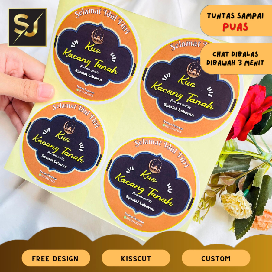 Jual 5-8 Sangjaya Sticker Label Toples Kue Edisi Cookies Lebaran Stiker ...