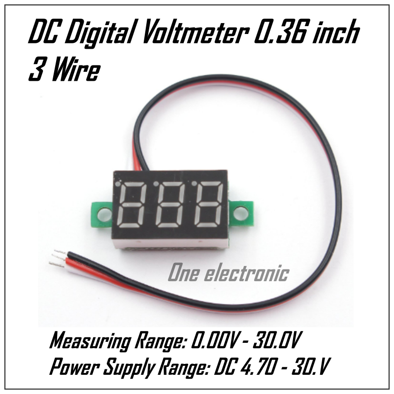 Jual DC Voltmeter Mini Display 0.28 0.36 inch 100V 3 kabel Pengukur ...
