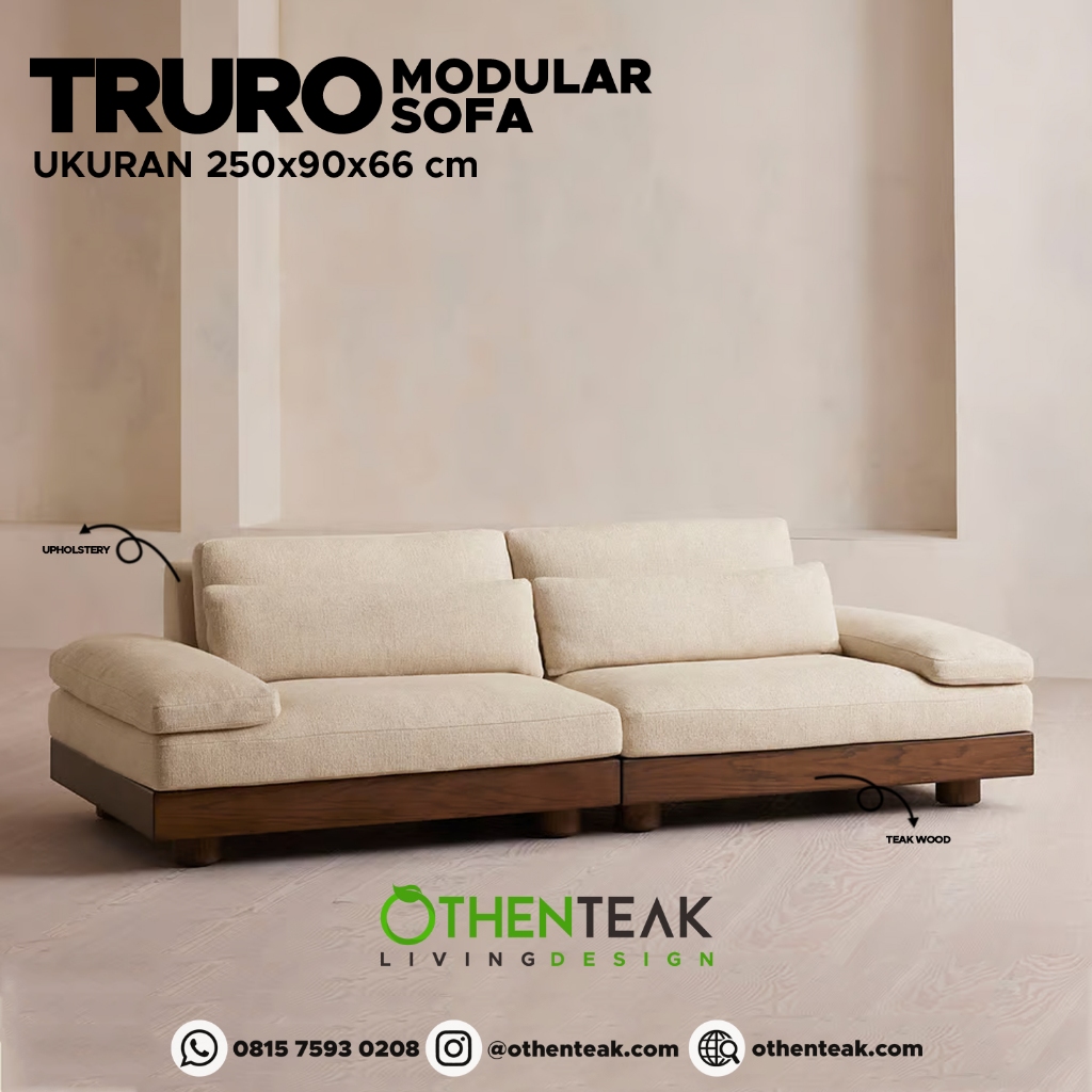 Jual Sofa Minimalis Kayu Jati - TRURO MODULAR SOFA | Shopee Indonesia