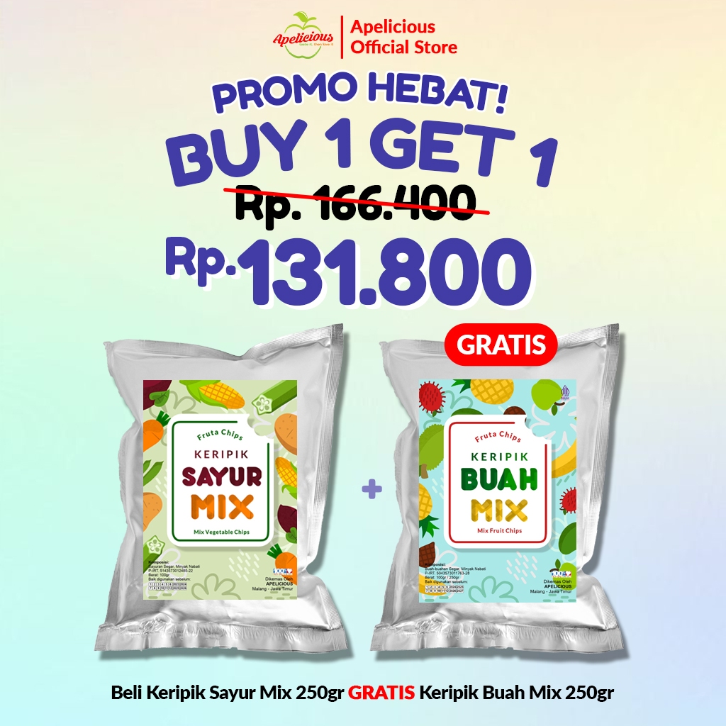 Jual Apelicious Keripik Sayur Mix Original 250gr / Keripik Buah Mix ...